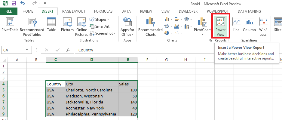 Sqlserverbrains Bing Maps In Microsoft Excel 2013 Using Power View
